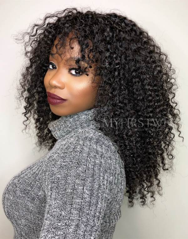 14-20 Inch Deep Wavy Curly With Bangs HD Lace Wear & Go Glueless Wig - – MyFirstWig Sale Zone