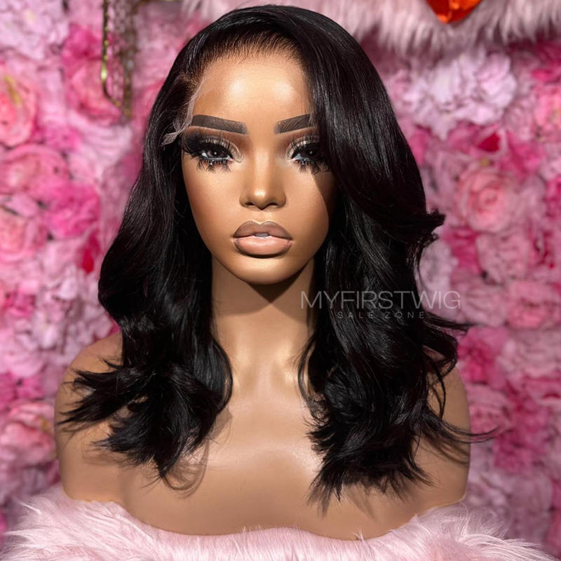 14-16 Inch Side Part Shoulder Length Wavy HD Lace Wear & Go Glueless W ...