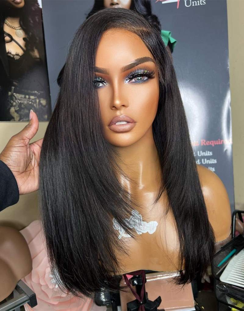 16-20 Inch Side Part Layers Straight HD Lace Wear & Go Glueless Wig ...