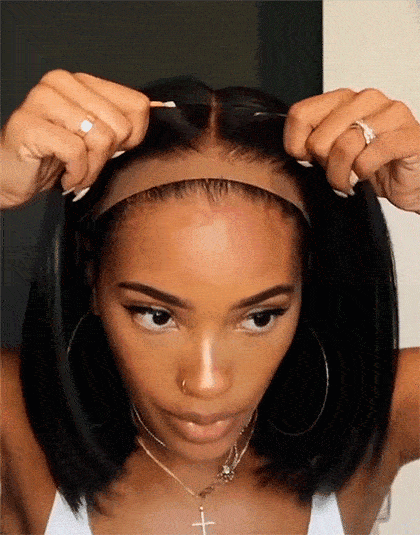 12 Inch Natural Black Bob Wig HD Lace Wear & Go Glueless Wig - CLB002 ...