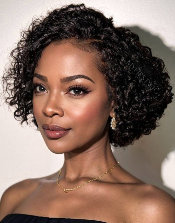 Side Part Short Deep Wave Curly HD Lace Wear & Go Glueless Wig - CLC01 ...
